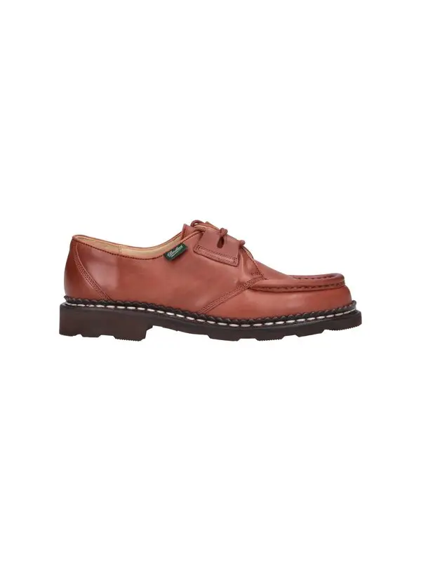 Paraboot Lace Up Leather Derby Shoes With Moc Toe