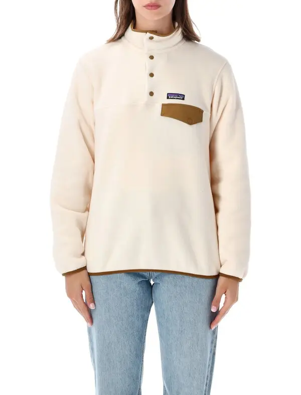 Patagonia Fleece Snap-neck Pullover With Chest Pocket - Beige