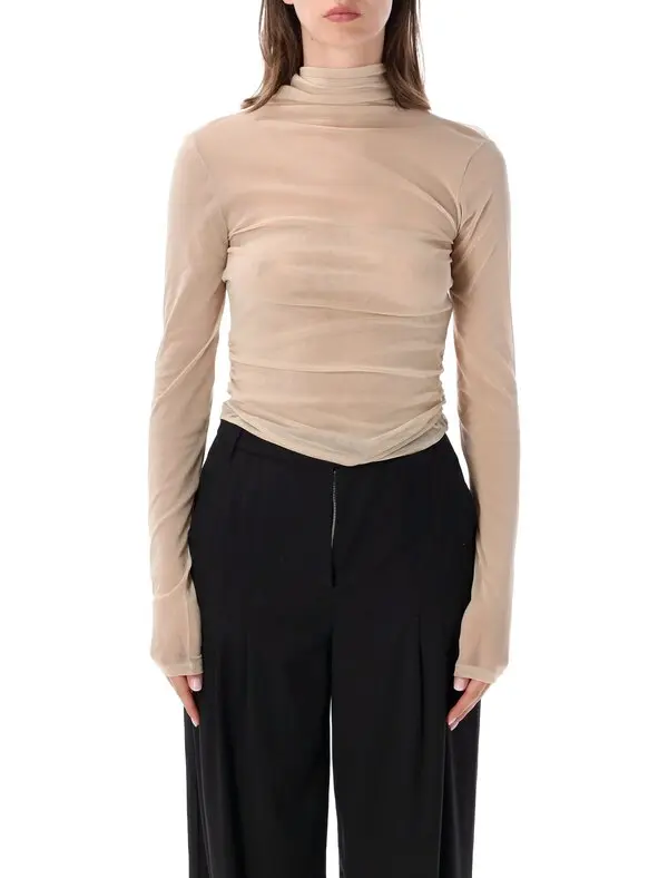 LEMAIRE Sheer Mesh Scarf Top With Removable Bustier - Rosa