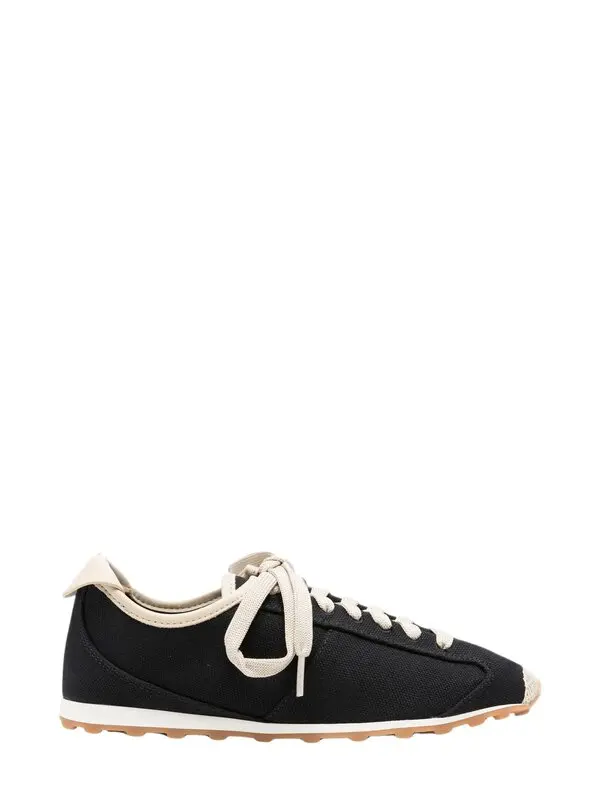 Jacquemus Canvas Lace-up Sneakers With Logo Detail - Black