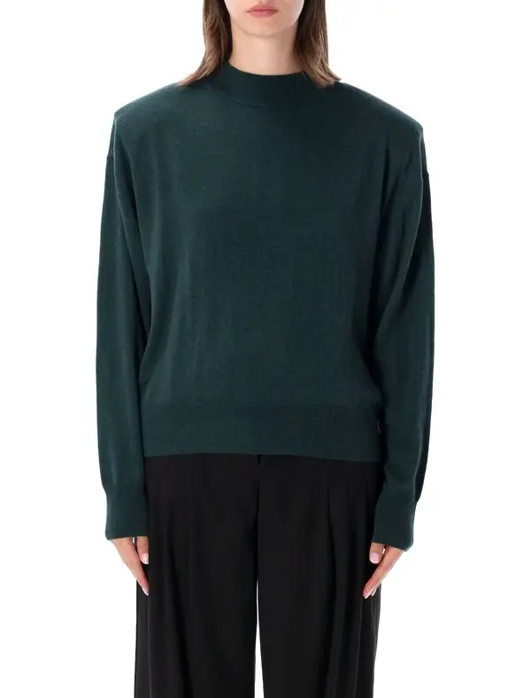 THE FRANKIE SHOP Mock Neck Wool Blend Sweater - Verde