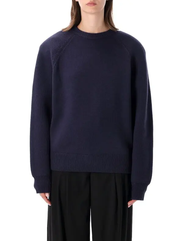 THE FRANKIE SHOP Raglan Crewneck Sweater In Wool Blend - Blu