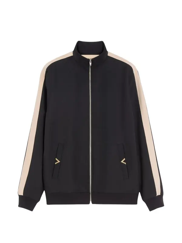 Valentino Garavani Vgold High-neck Nylon Zip Sweatshirt With Contrast Side Bands