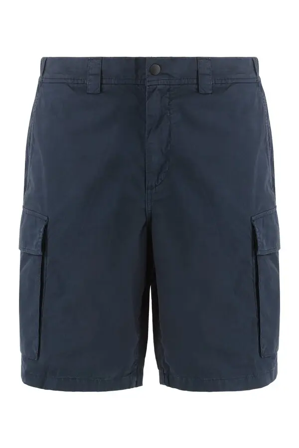 Woolrich Wool-style Cotton Bermuda Shorts With Two Back Welt Pockets