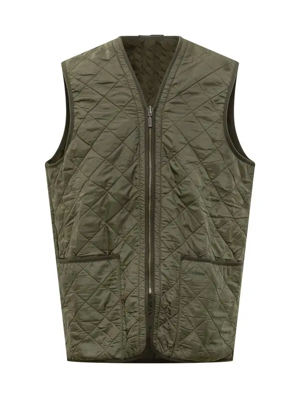 Barbour Quilted Zip-front Vest - Olive