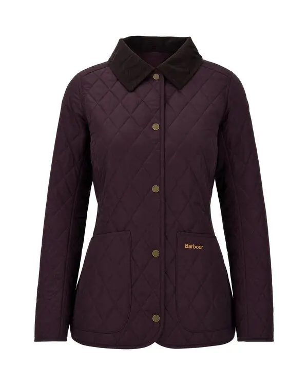 Barbour Quilted Corduroy Collar Jacket - Black Cherry