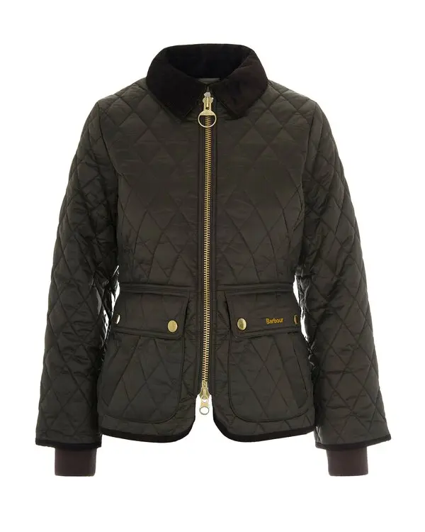Barbour Quilted Zip-front Jacket With Cord Collar