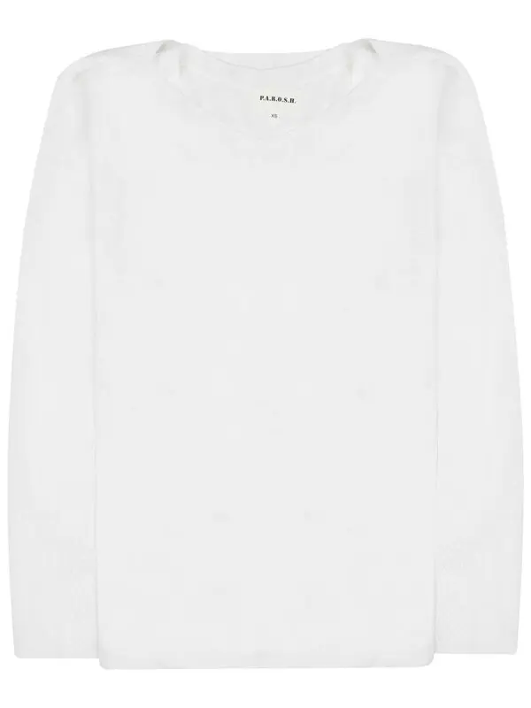 P.a.r.o.s.h Linen-blend V-neck Sweater - White