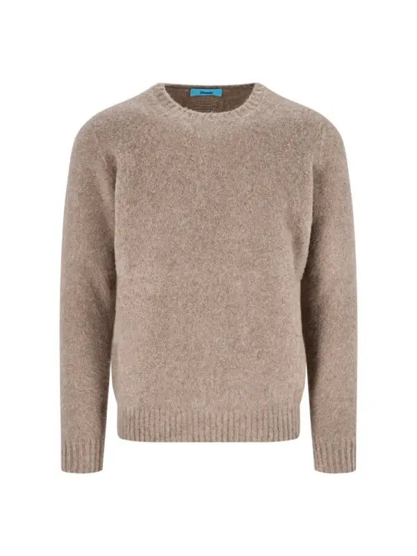 DRUMOHR Crewneck Sweater With Ribbed Details - Beige