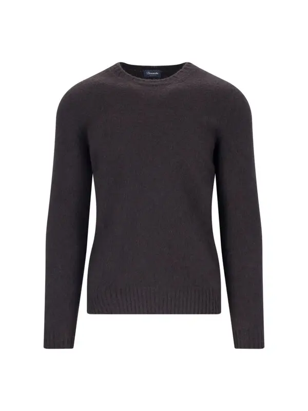 DRUMOHR Crewneck Long Sleeve Sweater - Brown