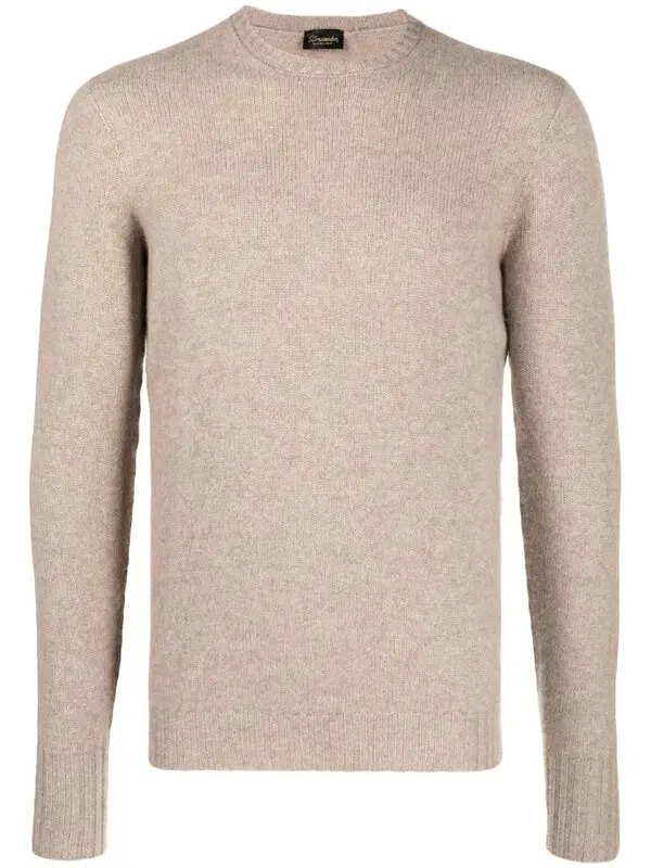 DRUMOHR Crewneck Long Sleeve Sweater - Brown