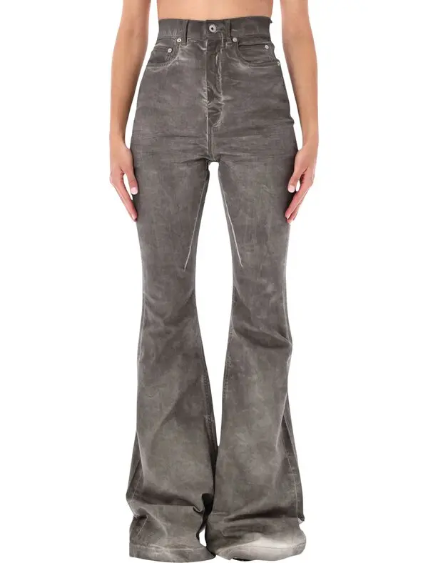 Rick Owens Bolan High-rise Bootcut Jeans - Dark Dust