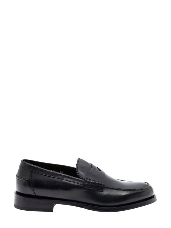 DOUCAL'S Calf Leather Flat Shoes - Black