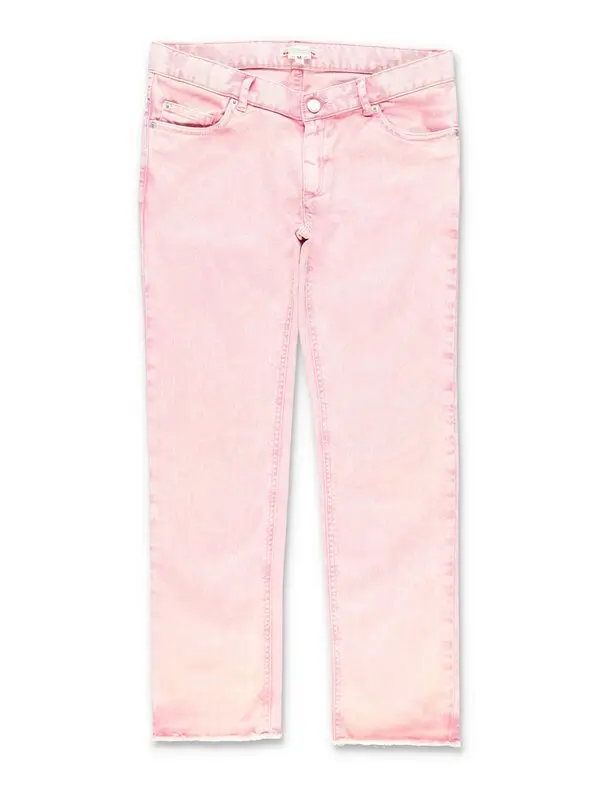 Bonpoint Samela Stretch Denim Jeans With Frayed Hem