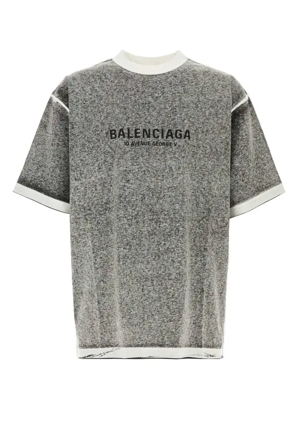 Balenciaga Melange Grey Cotton Oversize T-shirt