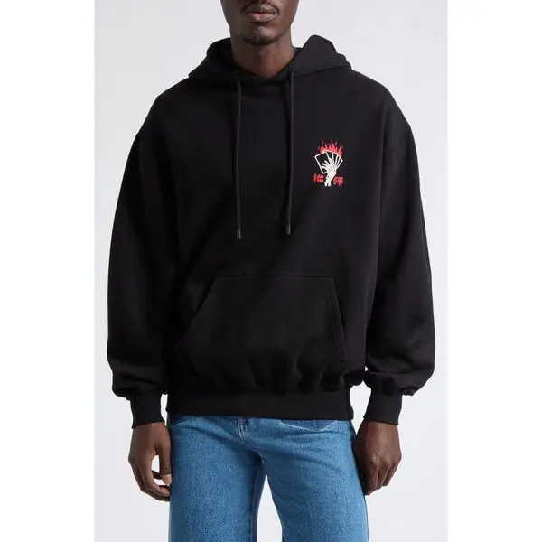 LU'U DAN Black Graphic Hoodie - Soft Black