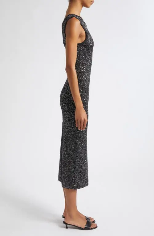 TOCCIN Cleo Sequin Midi Dress - Onyx