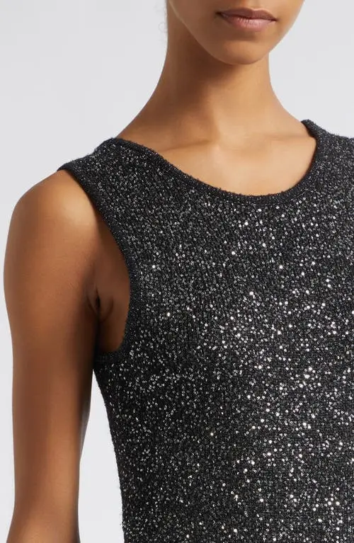 TOCCIN Cleo Sequin Midi Dress - Onyx