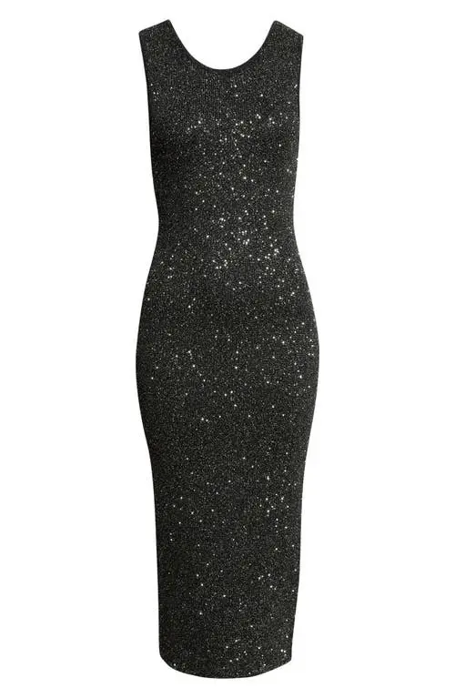 TOCCIN Cleo Sequin Midi Dress - Onyx