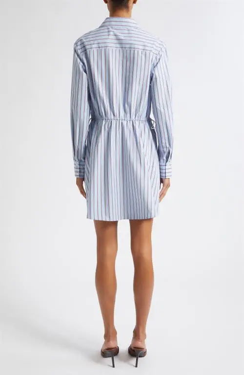 TOCCIN Kirby Striped Mini Shirt Dress - Sky Multi Stripe