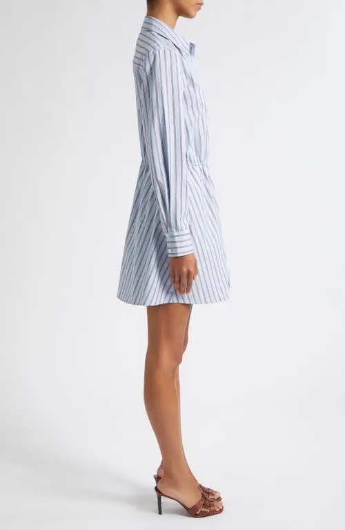 TOCCIN Kirby Striped Mini Shirt Dress - Sky Multi Stripe