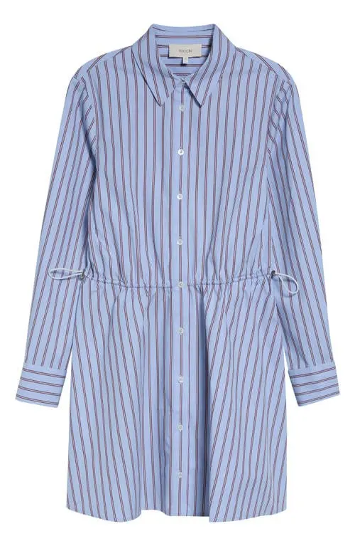 TOCCIN Kirby Striped Mini Shirt Dress - Sky Multi Stripe