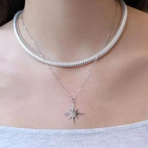THE LOVERY FINE JEWELRY Starburst Necklace - Sterling Silver