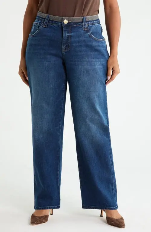 Wit & Wisdom Contrast Trim Straight Leg Jeans