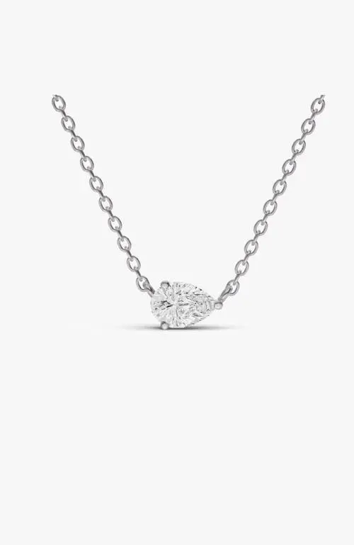 SEREIA OFFICIAL 14k Gold 0.25 Ct Lab Grown Pear Shape Diamond Pendant - White Gold