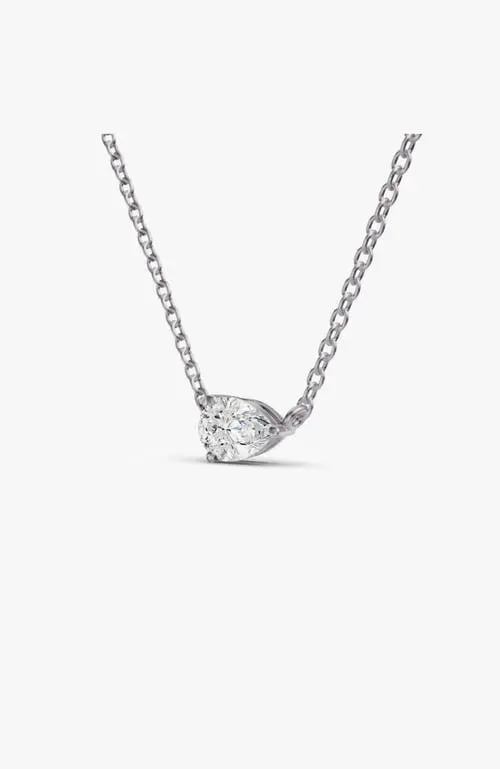 SEREIA OFFICIAL 14k Pear Diamond Pendant Necklace - White Gold