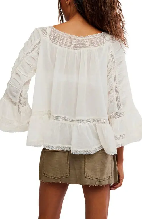 Free People Romantic Lace Detail Cotton Top