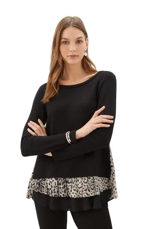 Karen Kane Layered Contrast Sweater