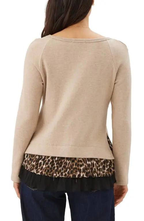 Karen Kane Layered Contrast Sweater - Light Tan