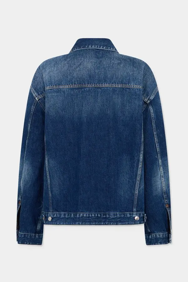 Dsquared2 Weathered Suede Oversized Trucker Jacket