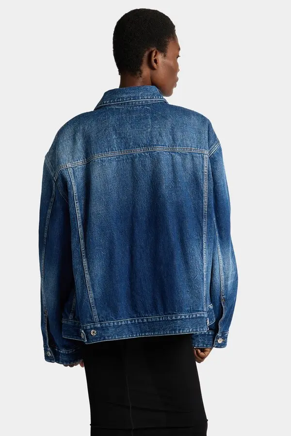 Dsquared2 Weathered Suede Oversized Trucker Jacket