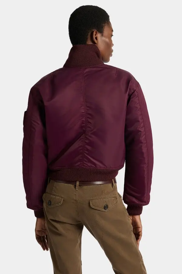 Dsquared2 Aviator Wash 80's Kiodo Bomber Jacket - Bordeaux