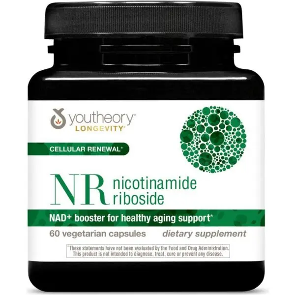 YOUTHEORY Longevity Nr Nicotinamide Riboside Nad+ Booster Cellular Renewal Supplement 60 Vegetarian Capsules - None