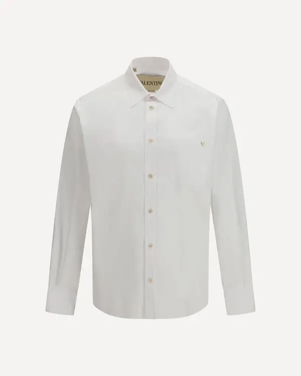Valentino Garavani Light Cotton Oxford Shirt With Vgold