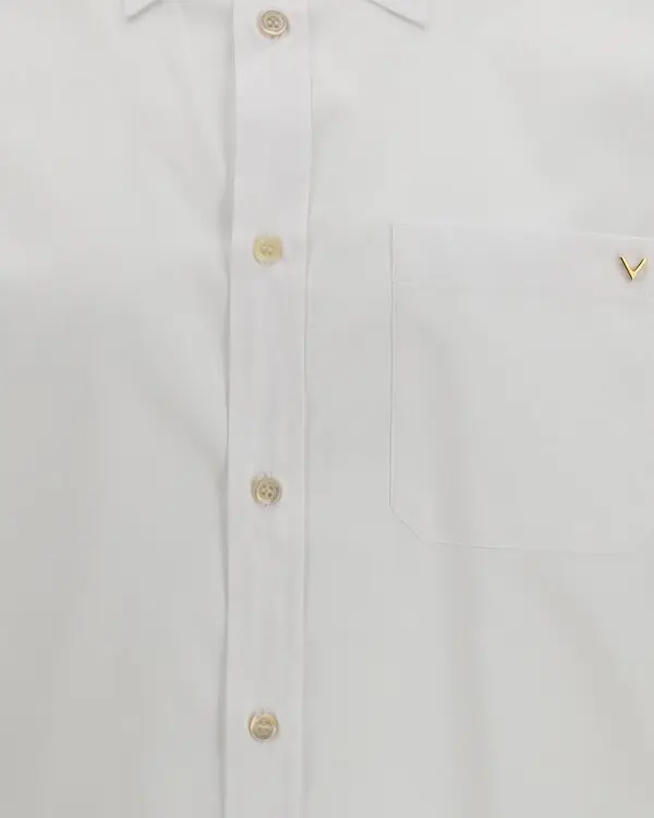 Valentino Garavani Light Cotton Oxford Shirt With Vgold