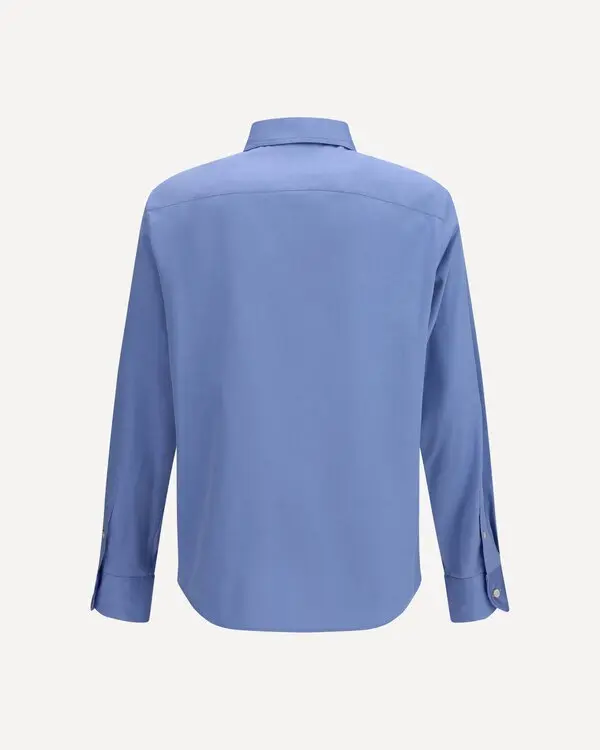 Valentino Garavani Lightweight Cotton Shirt With Vgold - Blue