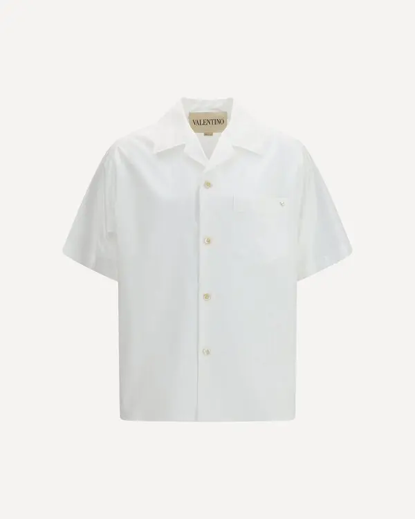 Valentino Garavani Cotton Poplin Bowling Shirt With Vgold