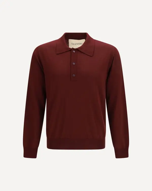 Valentino Garavani Wool Polo With Vlogo Ebroidery Ale