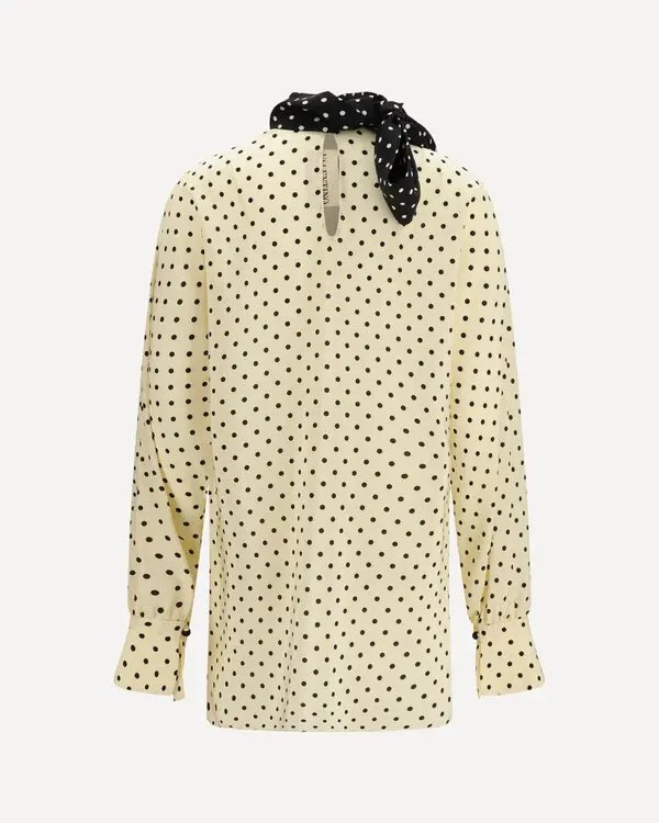 Valentino Garavani Polka Dot Blouse With Side Bow