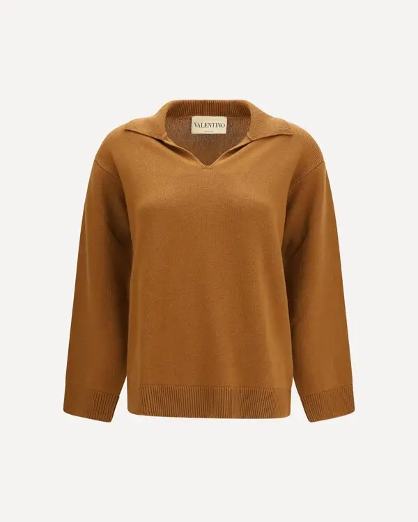 Valentino Garavani Cashmere V-neck Sweater - Brown