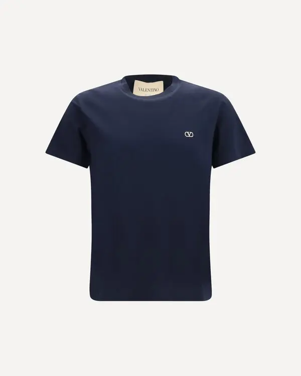 Valentino Garavani Cotton Vlogo T-hirt - Blue