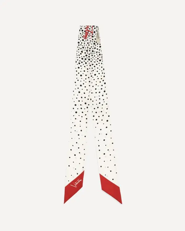 Valentino Garavani Twill Little Stars Starry Scarf In Silk - Cream