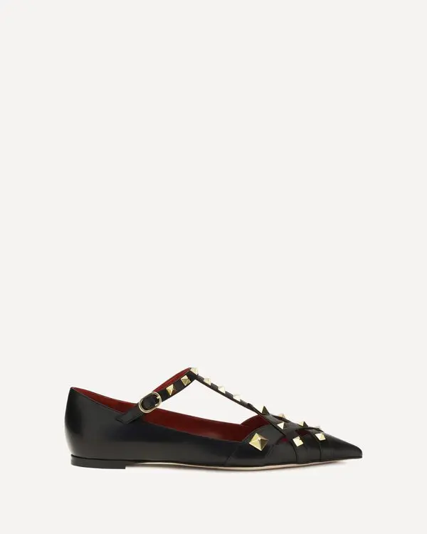 Valentino Garavani Studded Kidskin Ballerinas - Black