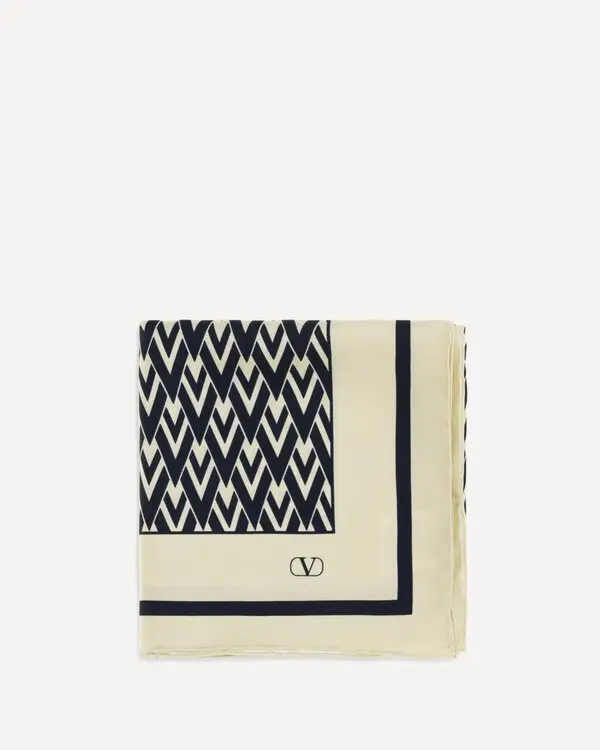Valentino Garavani Toute La V Silk Scarf - Cream