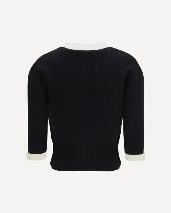 Valentino Garavani Bicolor V-neck Cardigan