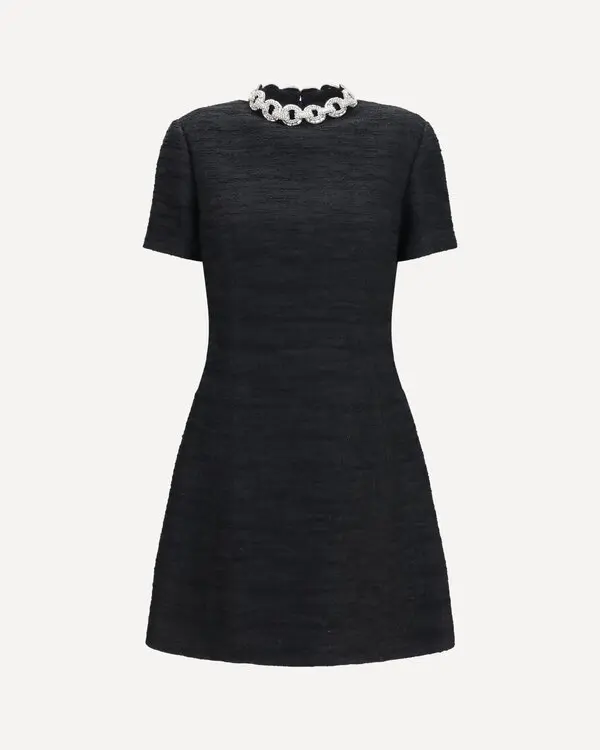 Valentino Garavani Embroidered Mini Dress Embroideries - Black